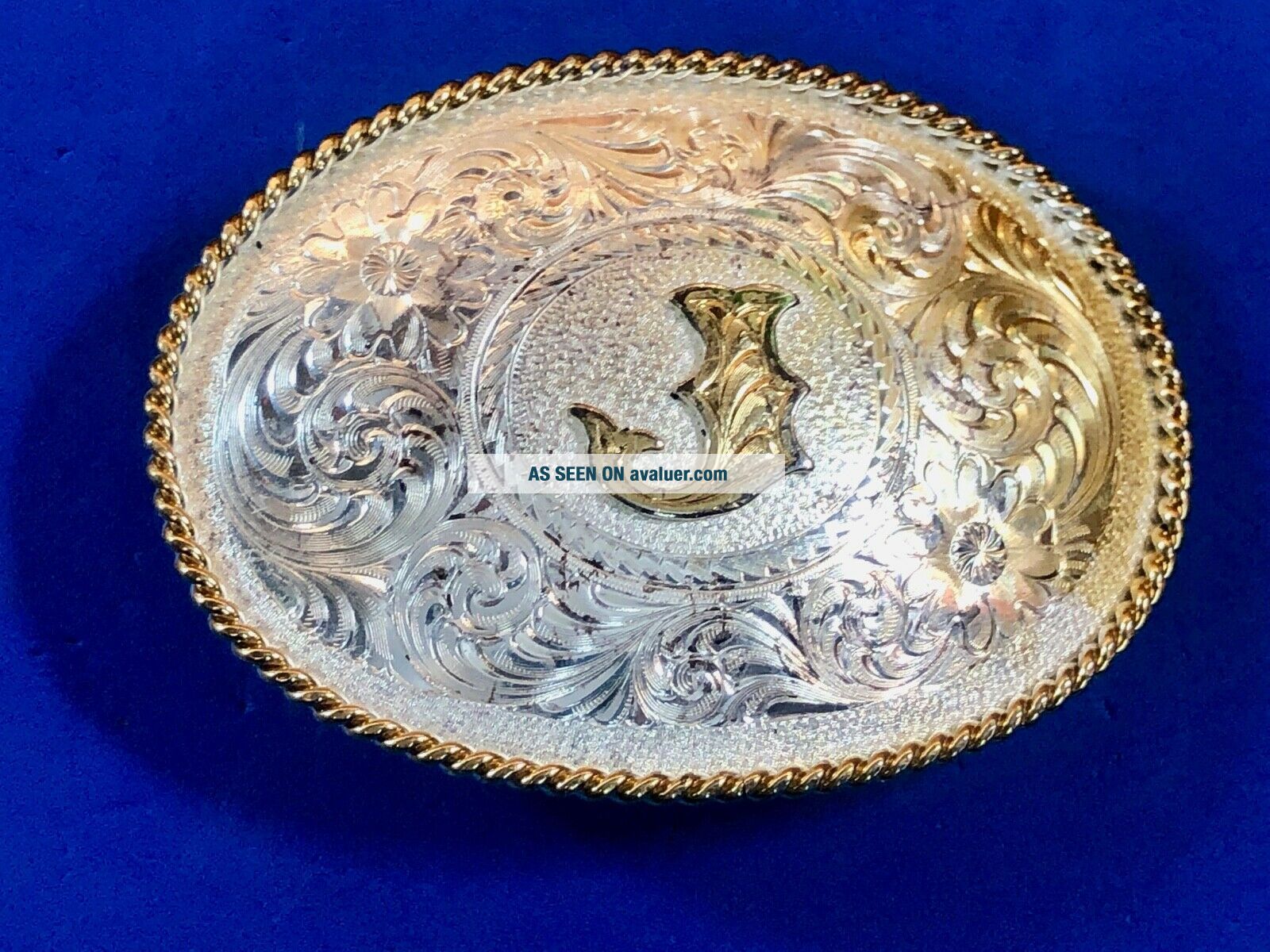 Vintage Montana Silversmith Western Belt Buckle Letter Initial J Jeff ...
