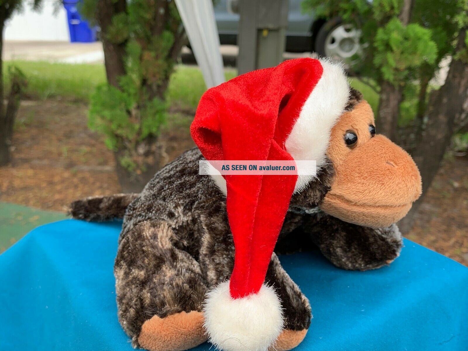 RARE Vintage Dan Dee Christmas Monkey In Santa Hat 8 " Plush Stuffed ...