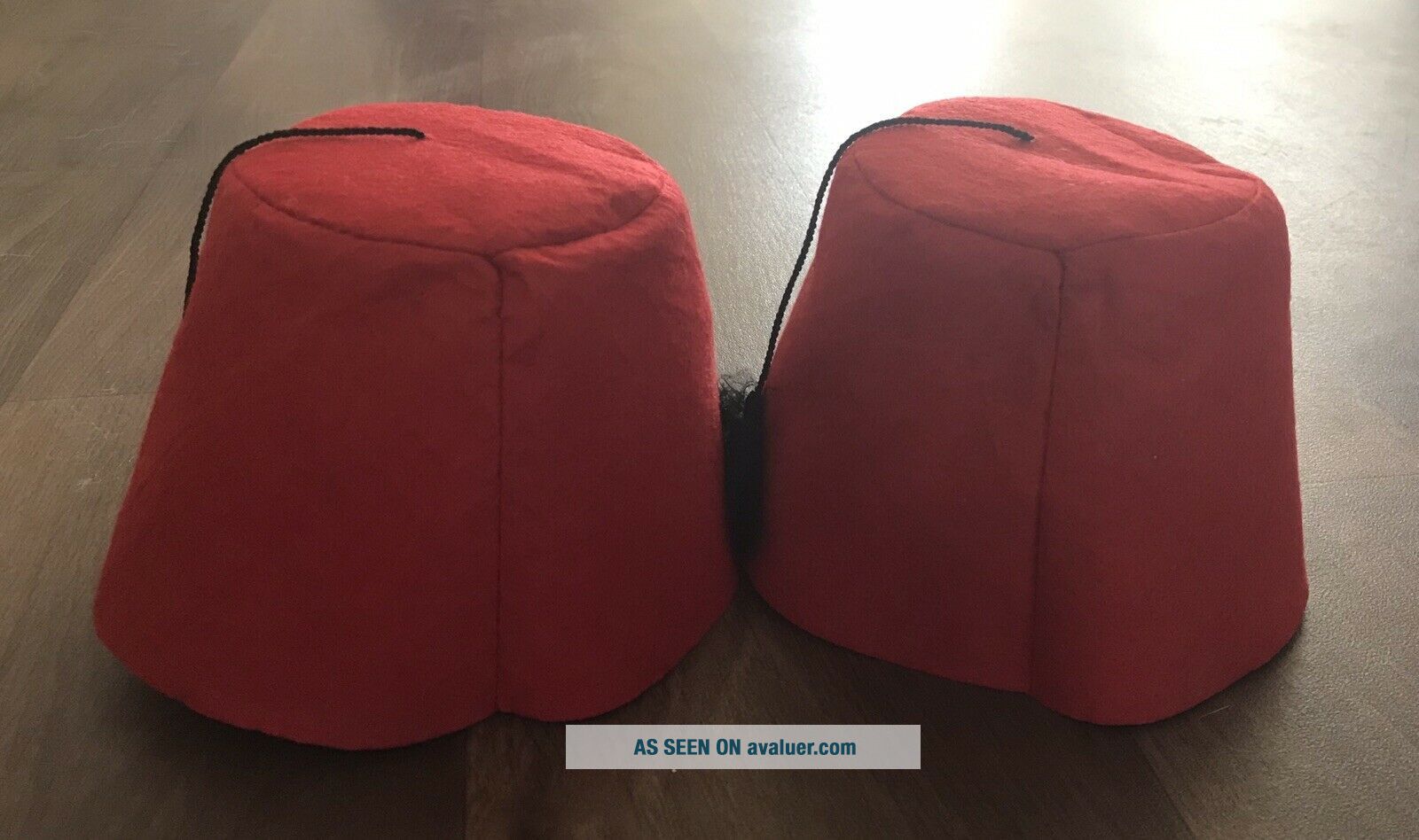 2 VINTAGE KIDS SHRINER SHRINE MASON CIRCUS RED FELT FEZ HATS WITH ...