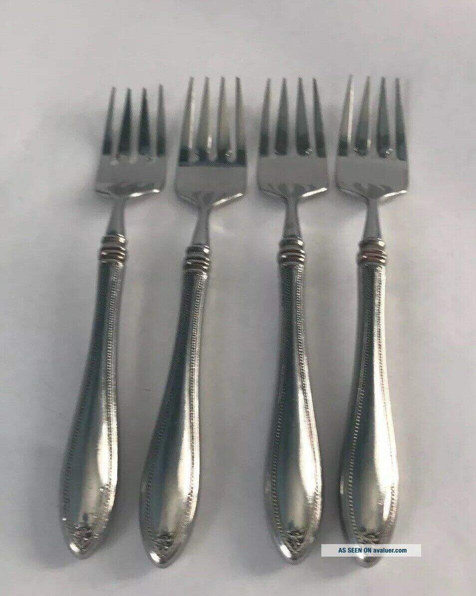 Oneida Vintage Cube Mark Stainless Sheraton Salad Fork Set Of 4 | #7904683