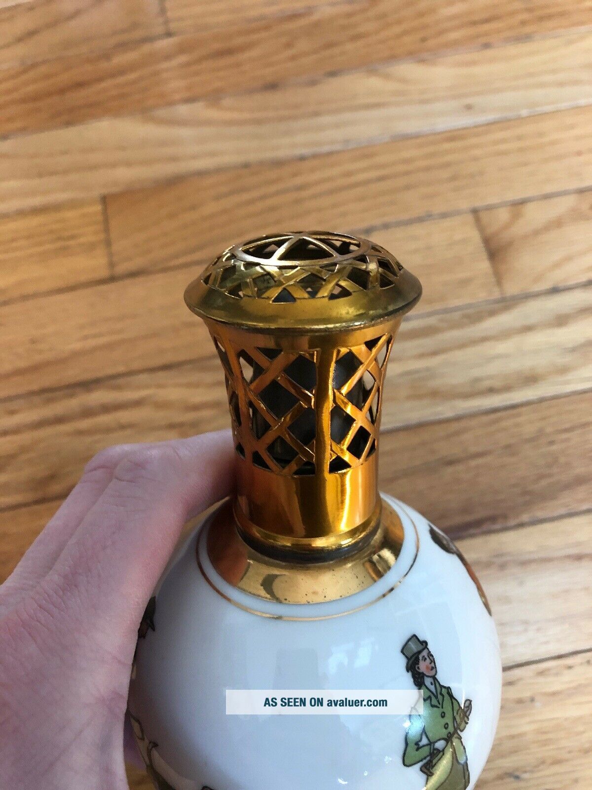Vtg Oil Lamp Berger Hunting Art Paris France Fox Hunt Scene Limoges ...