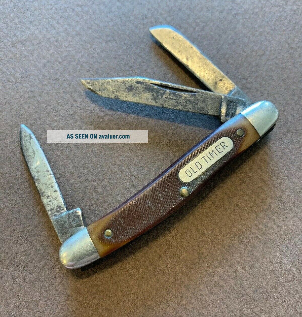 Vintage Schrade Old Timer 3 Blade Pocket Knife | #7910473