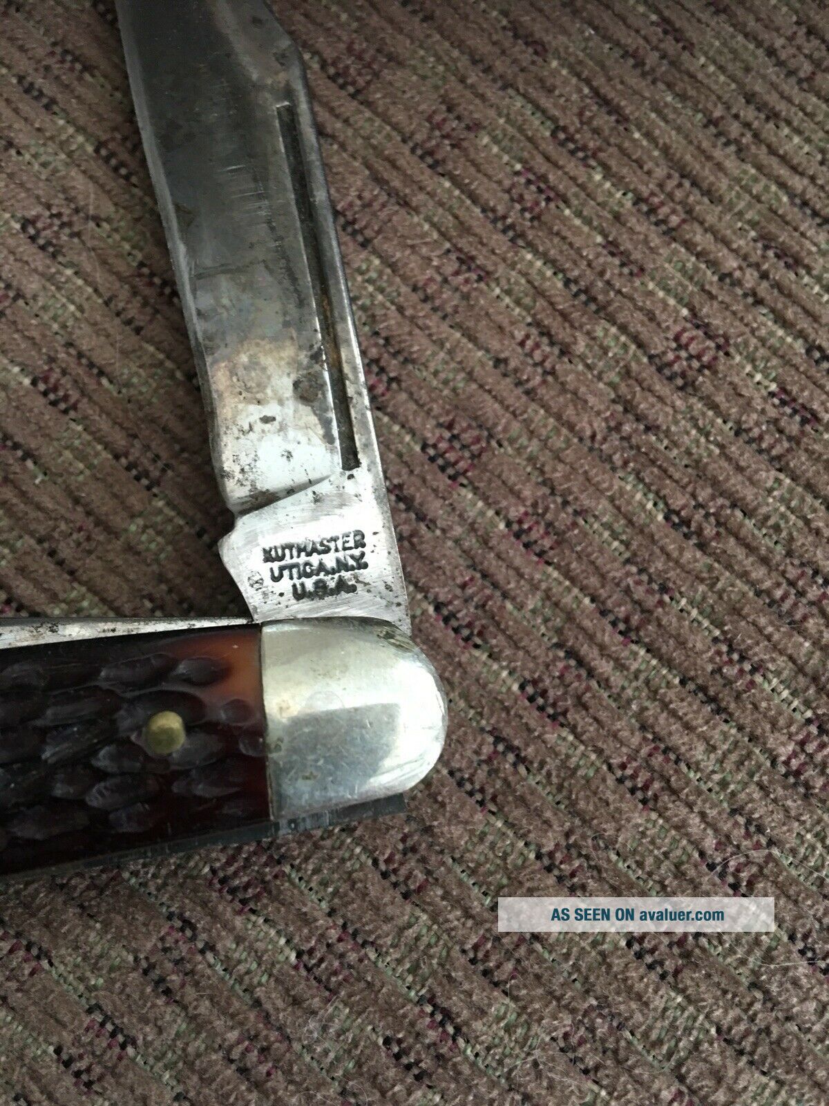 VINTAGE KUTMASTER UTICA NY USA FOLDING BONE HANDLE POCKET KNIFE 1 ...
