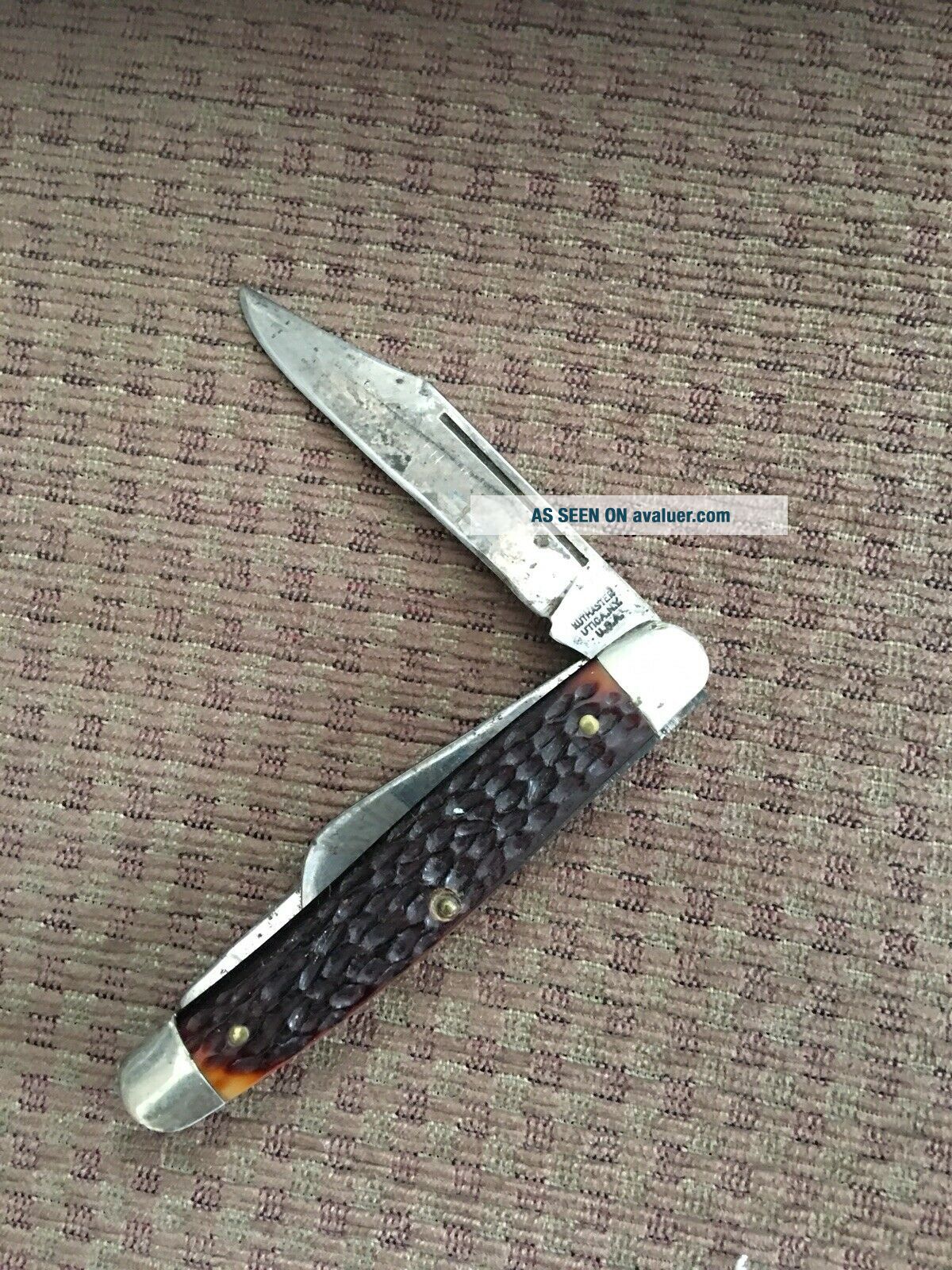 VINTAGE KUTMASTER UTICA NY USA FOLDING BONE HANDLE POCKET KNIFE 1 ...