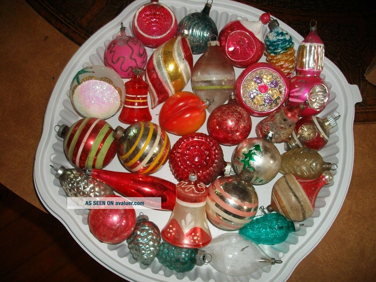 30 Vintage Glass Christmas Tree Balls Ornaments | #7962906