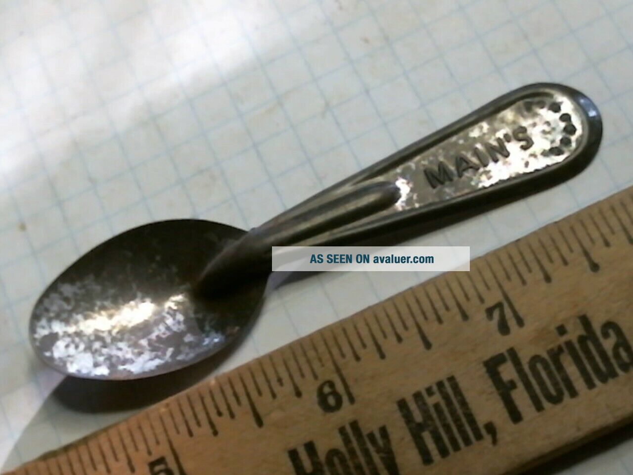 Mains Ice Cream Tin Spoon Middletown MD Antique Vintage Old Dairy Soda ...