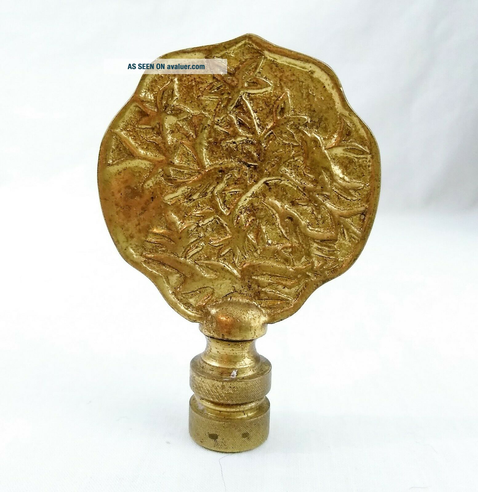 Vintage Solid Brass Lamp Finial Birds In Trees Flowers And Leaves ...