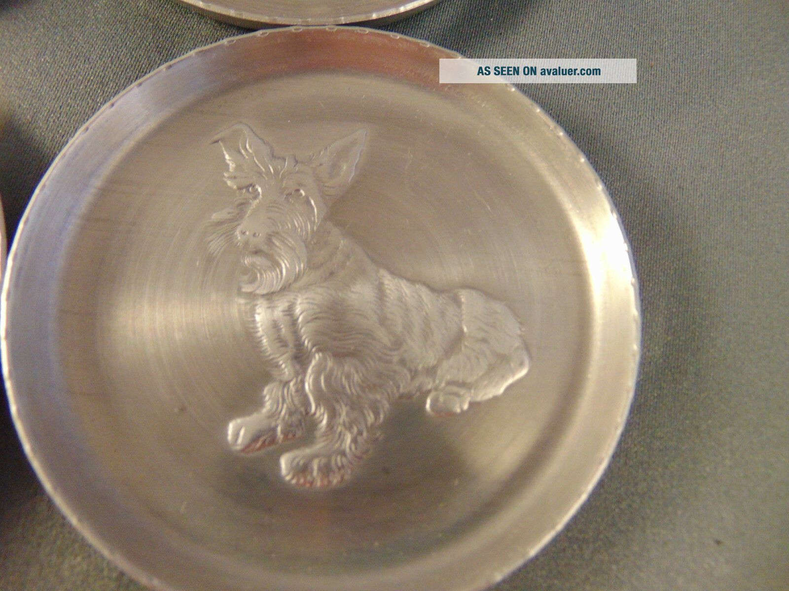 Vintage Retro Metal Drink Coasters Scotty Dog Set | #7992371