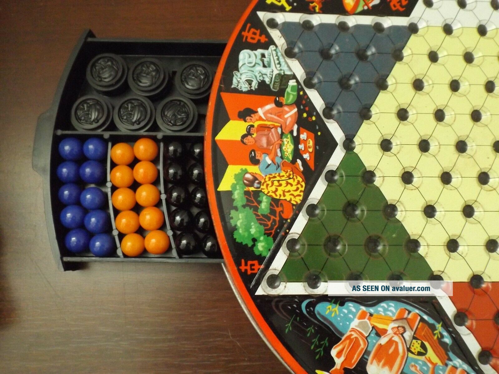 Vintage Chinese Checkers 1960 ' S Tin Metal PIXIE GAME By STEVEN St ...