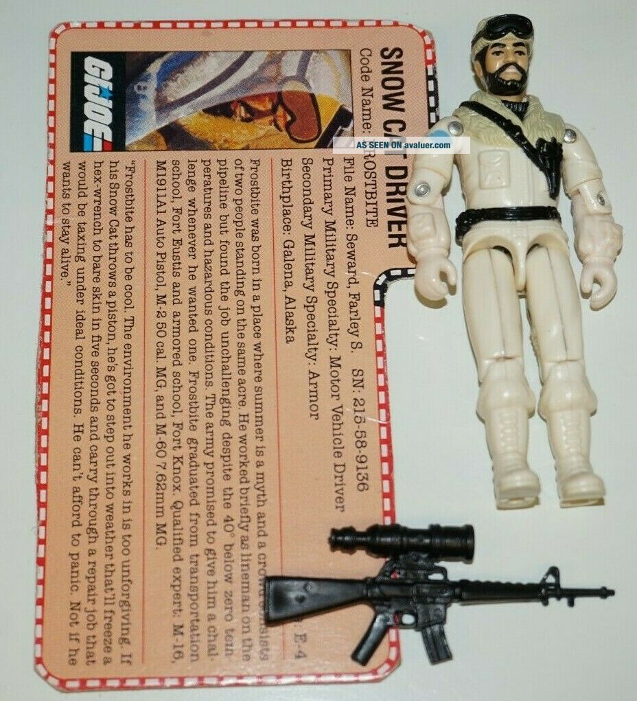 GI JOE COBRA VINTAGE 1985 FROSTBITE SNOW CAT DRIVER COMPLETE WITH FILE ...