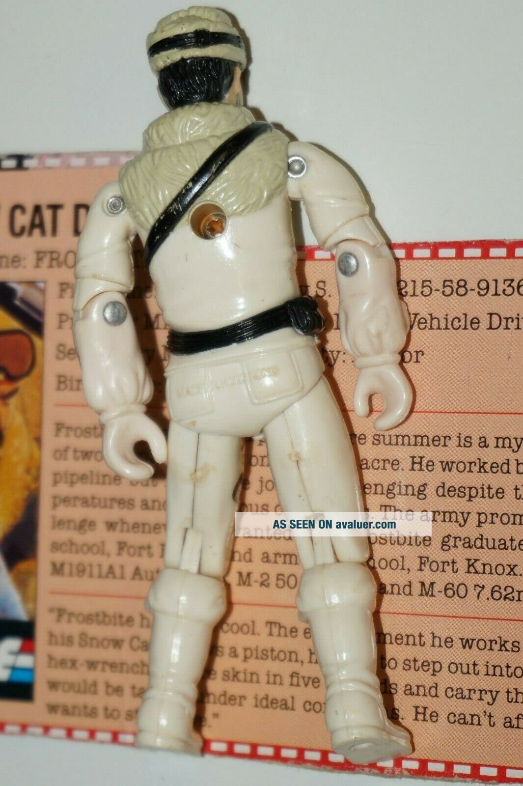 GI JOE COBRA VINTAGE 1985 FROSTBITE SNOW CAT DRIVER COMPLETE WITH FILE ...