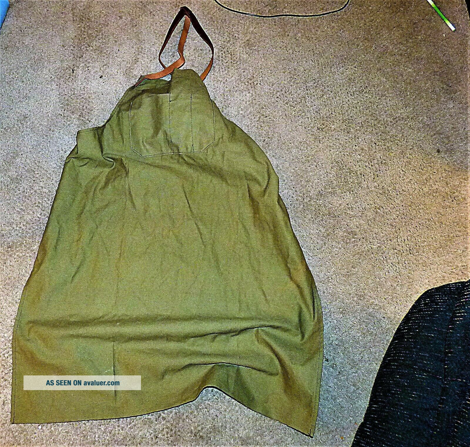 Vintage Unissued Swedish Army Armorers Work Apron With Leather Straps ...