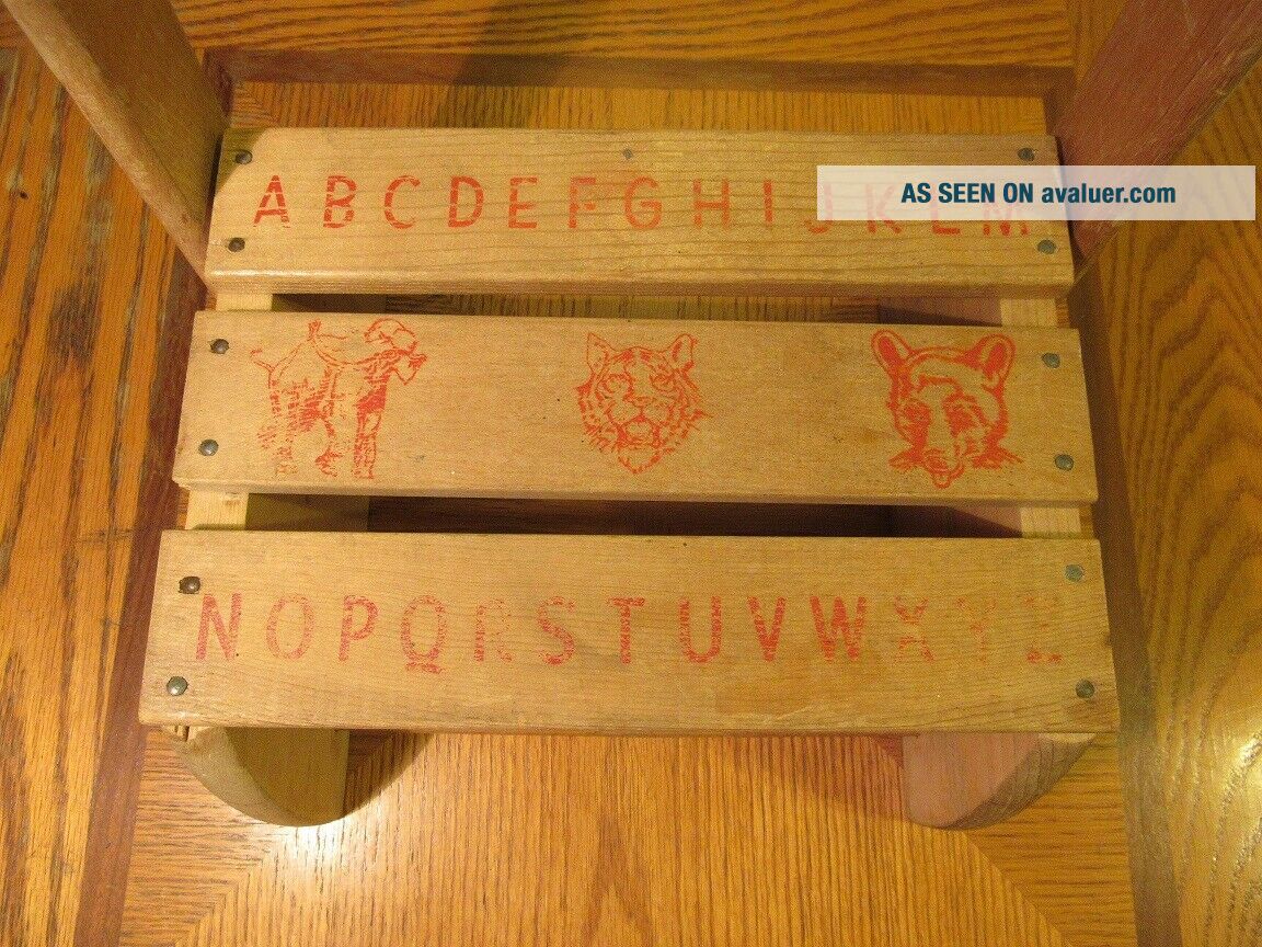 Vintage Child ' S Wooden Step Up/Sit Down Folding Step Stool/ Chair By ...