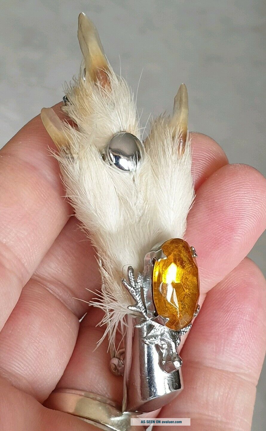 OLD VINTAGE SIGNED WBs SCOTTISH CELTIC AMBER GROUSE FOOT SILVER STAG ...