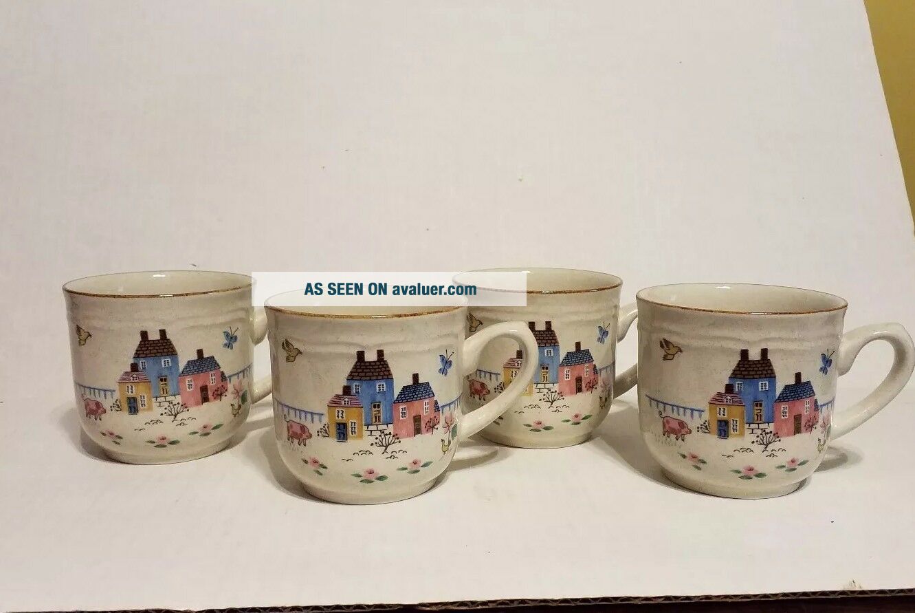 (4) INTERNATIONAL CHINA - HEARTLAND - STONEWARE CUPS - JAPAN - VINTAGE ...