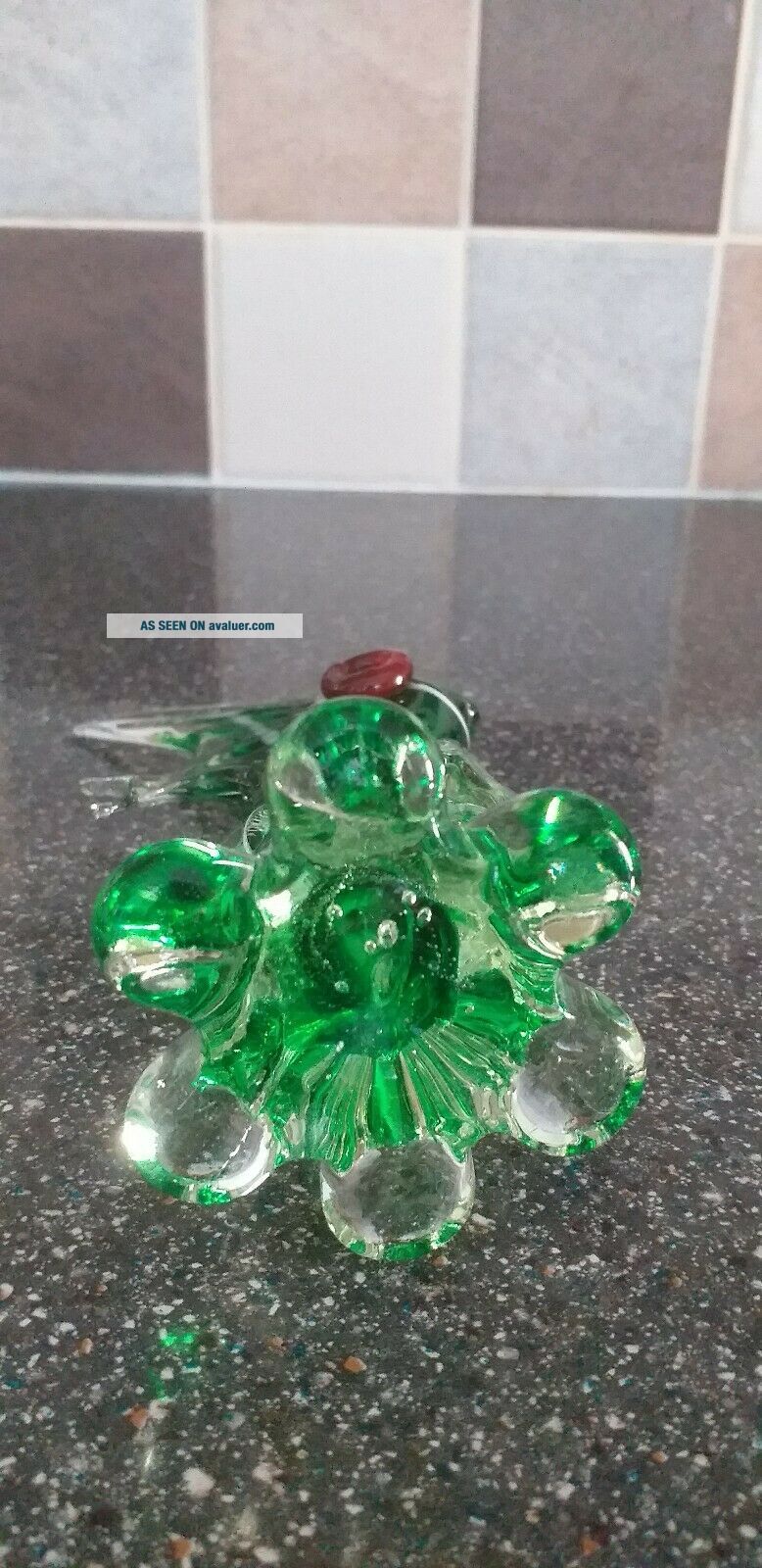 Retro Vintage Murano Style Green Angel Fish - Hand Blown Glass Ornament ...