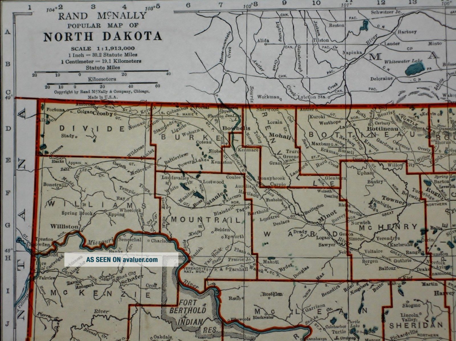 L@@K Vintage 1942 World Atlas Maps Of North Dakota ND & North Carolina ...
