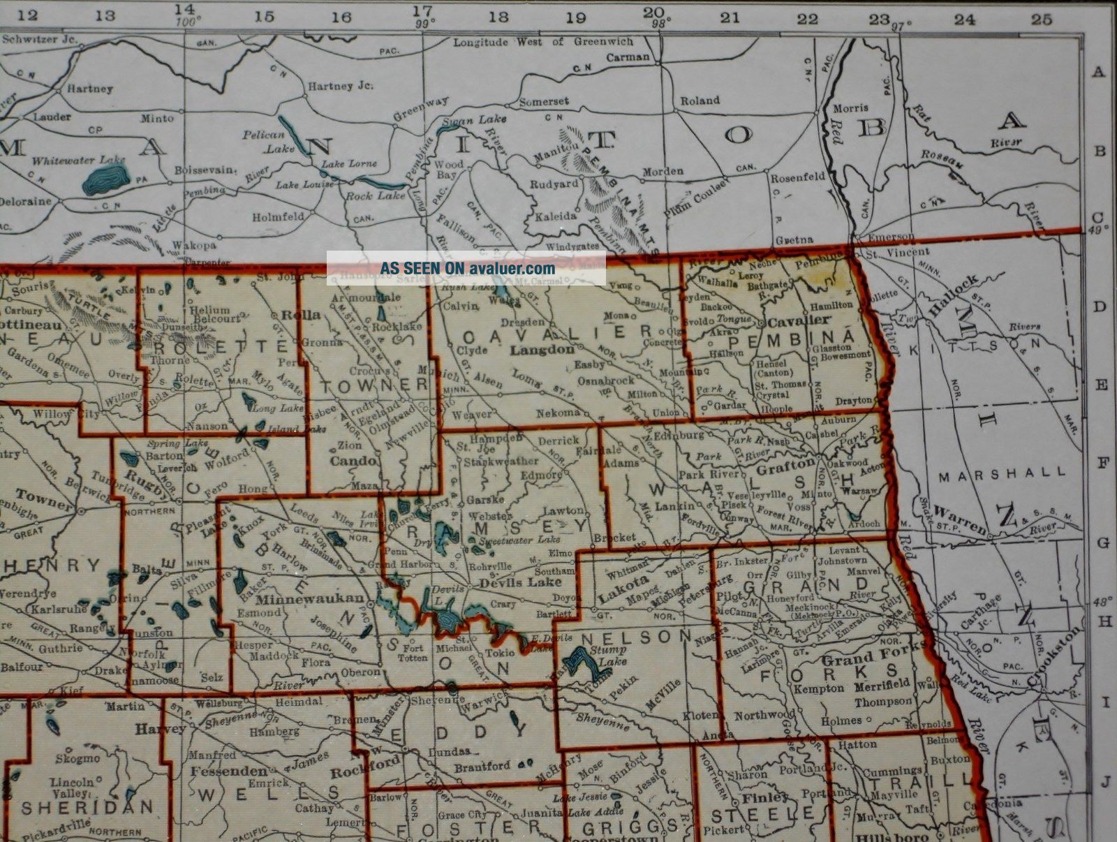L@@K Vintage 1942 World Atlas Maps Of North Dakota ND & North Carolina ...