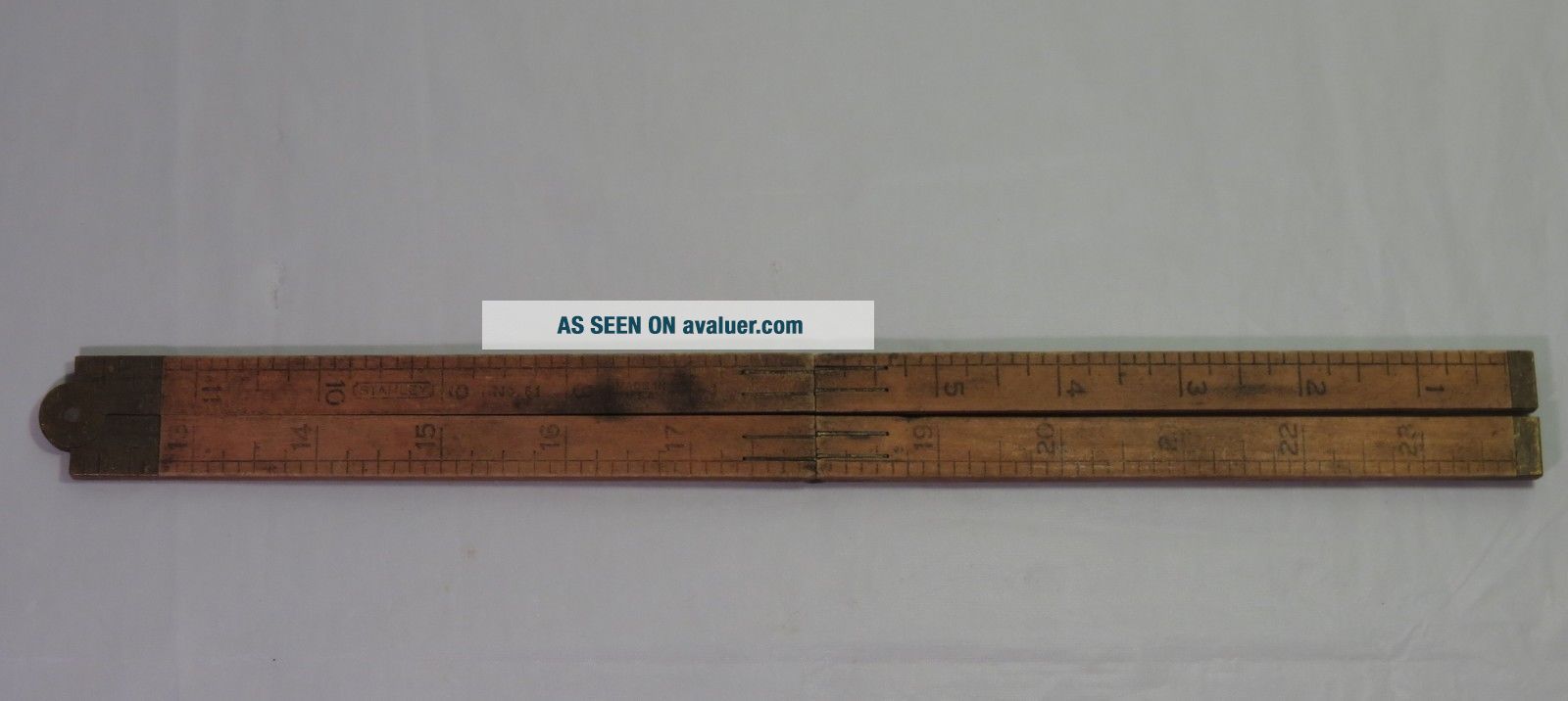 Vintage Stanley No 61 Folding Boxwood Wood Brass Rule Ruler 24 " | #8071220