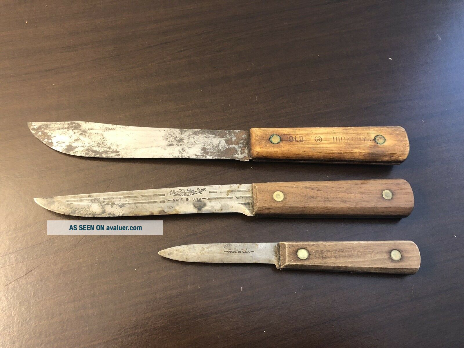 Vintage Old Hickory Tru - Edge Ontario Knife Co USA Carbon Chef Butcher ...
