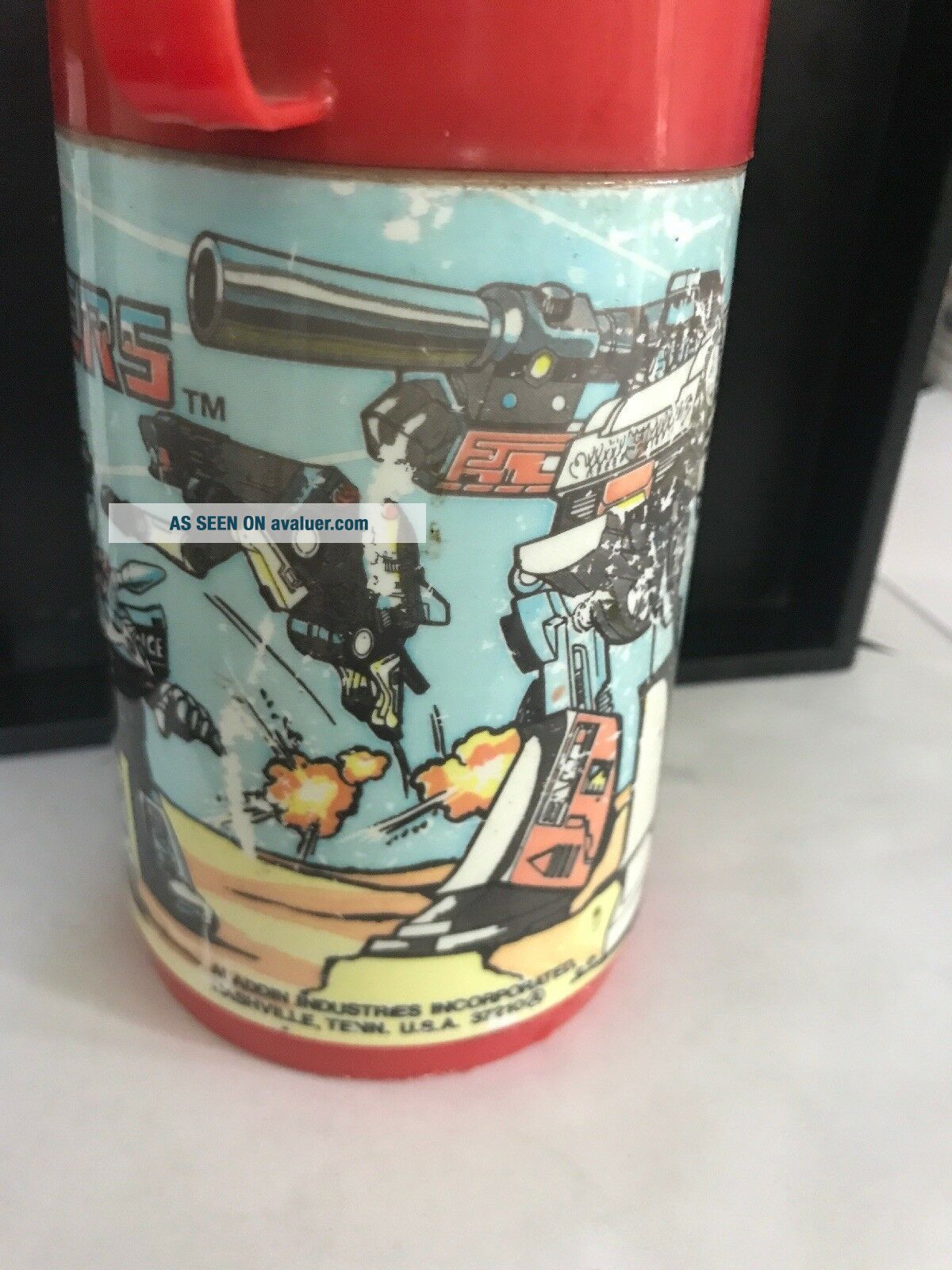 VINTAGE 1984 Hasbro TRANSFORMERS Aladdin Lunch Box Thermos | #8086433