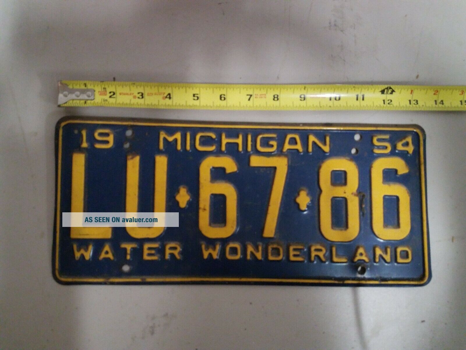 Vintage 1954 Michigan License Plate (LU - 66 - 86) Water Wonderland ...