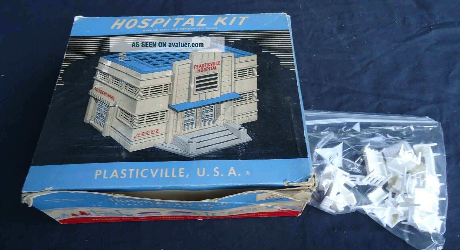 Vintage Plasticville O Scale Hospital Kit Blue Box. | #8093606