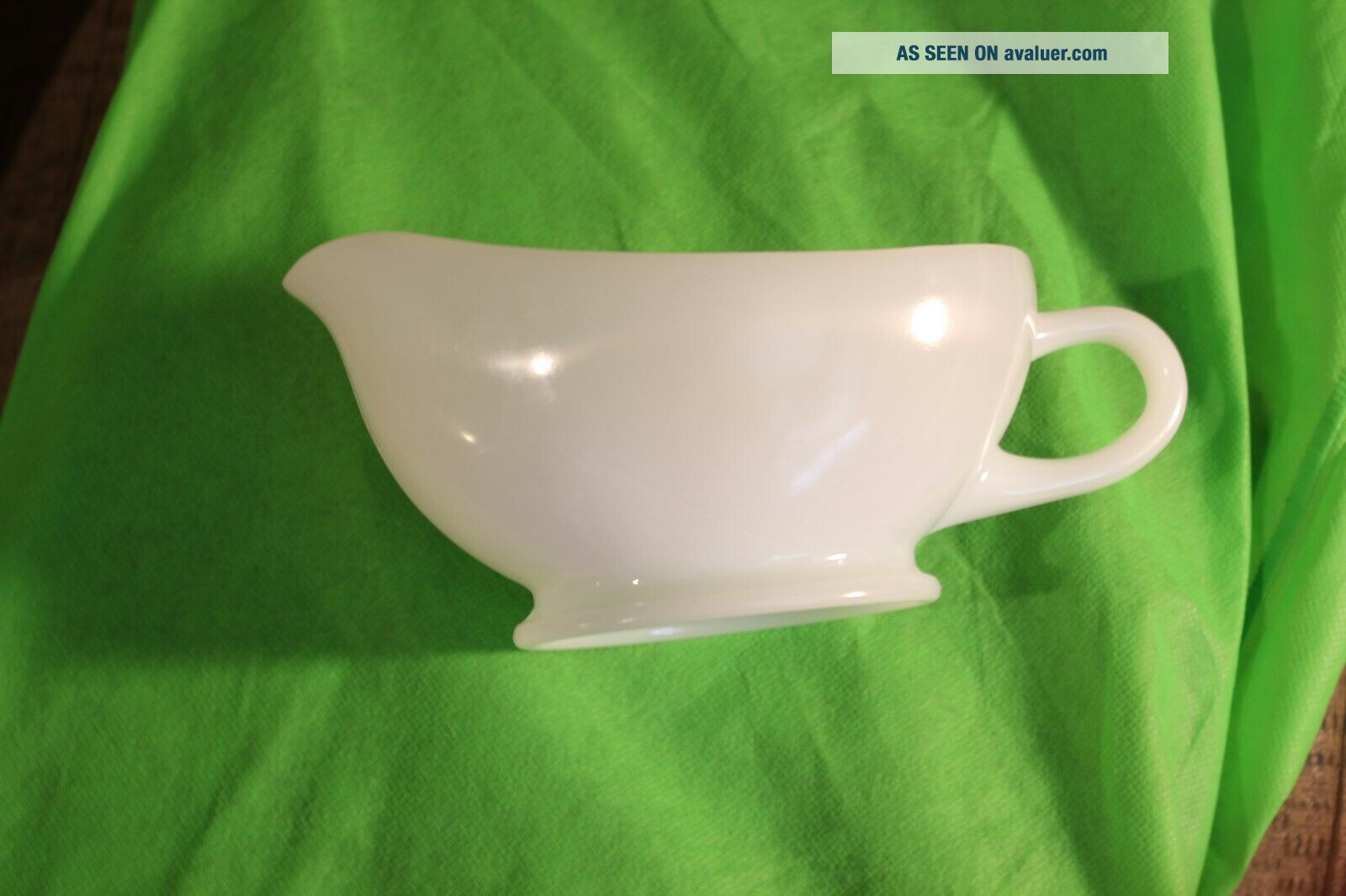 Vintage Anchor Hocking Fire King Ware Gravy Sauce Boat Milk Glass Made ...