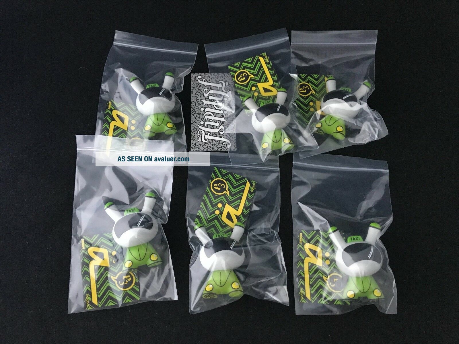 VTG KIDROBOT 3 " DUNNY AZTECA II ANAIS E3 GREEN TAXI 2011 VINYL TOY ART ...