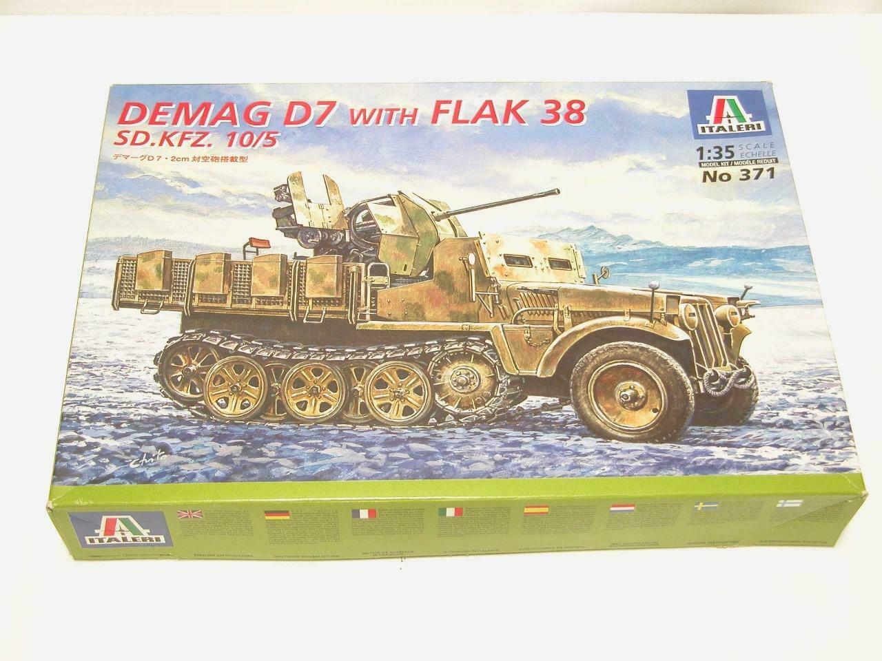 1/35 Italeri Demag D7 Half Track Truck W/ Flak 38 SdKfz 10/5 Plastic ...