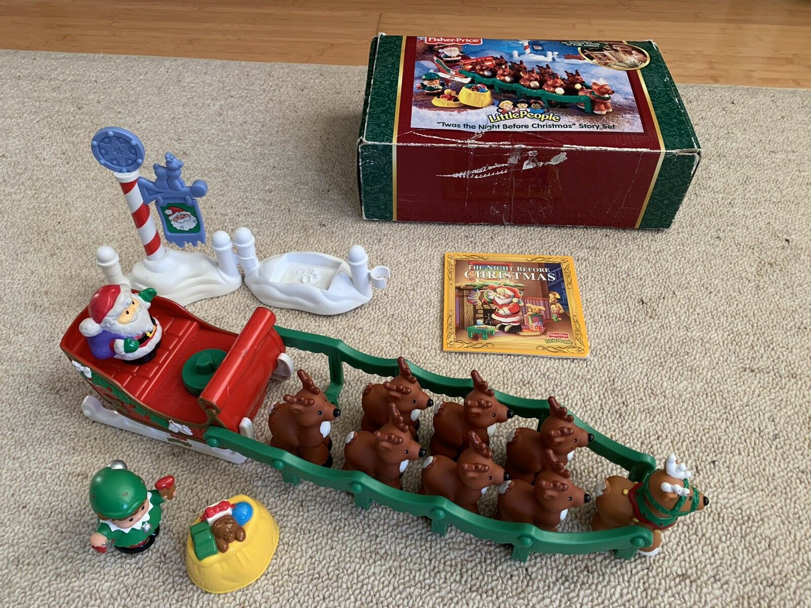 Rare Fisher Price Little People Twas The Night Before Christmas Story ...