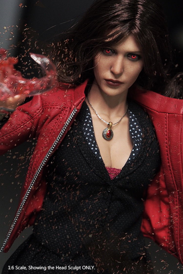 1/6 Scale Scarlet Witch Elizabeth Olsen Head Model Female Head With Red ...