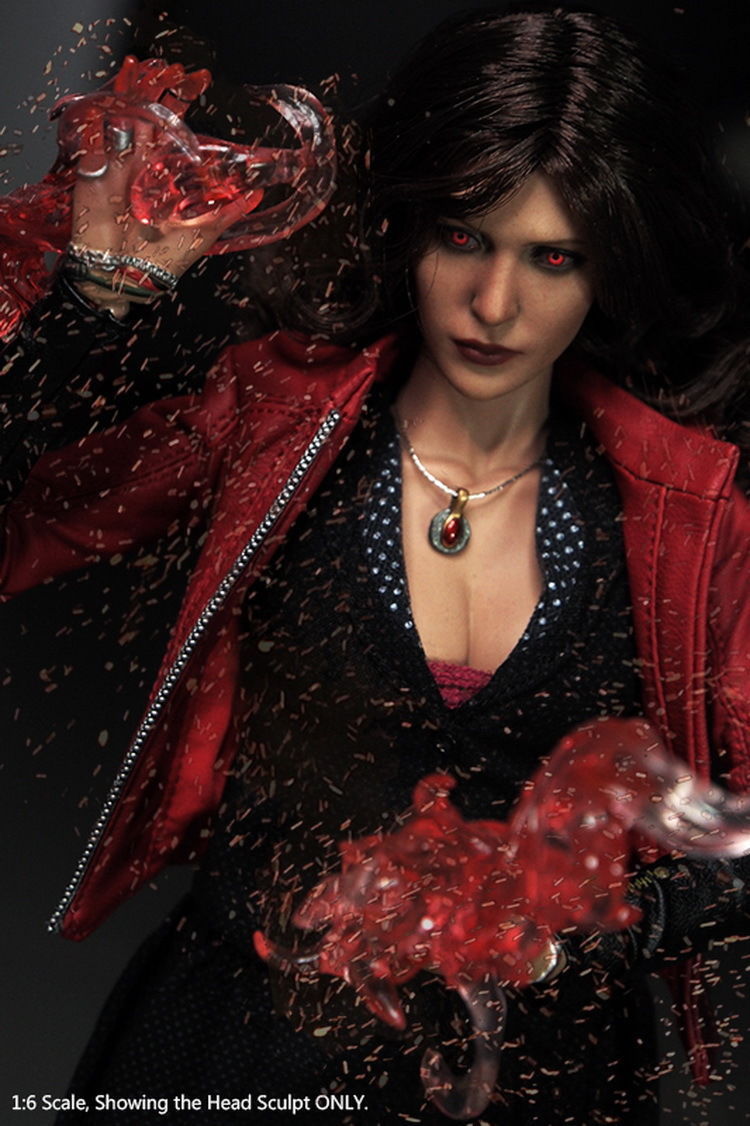 1/6 Scale Scarlet Witch Elizabeth Olsen Head Model Female Head With Red ...