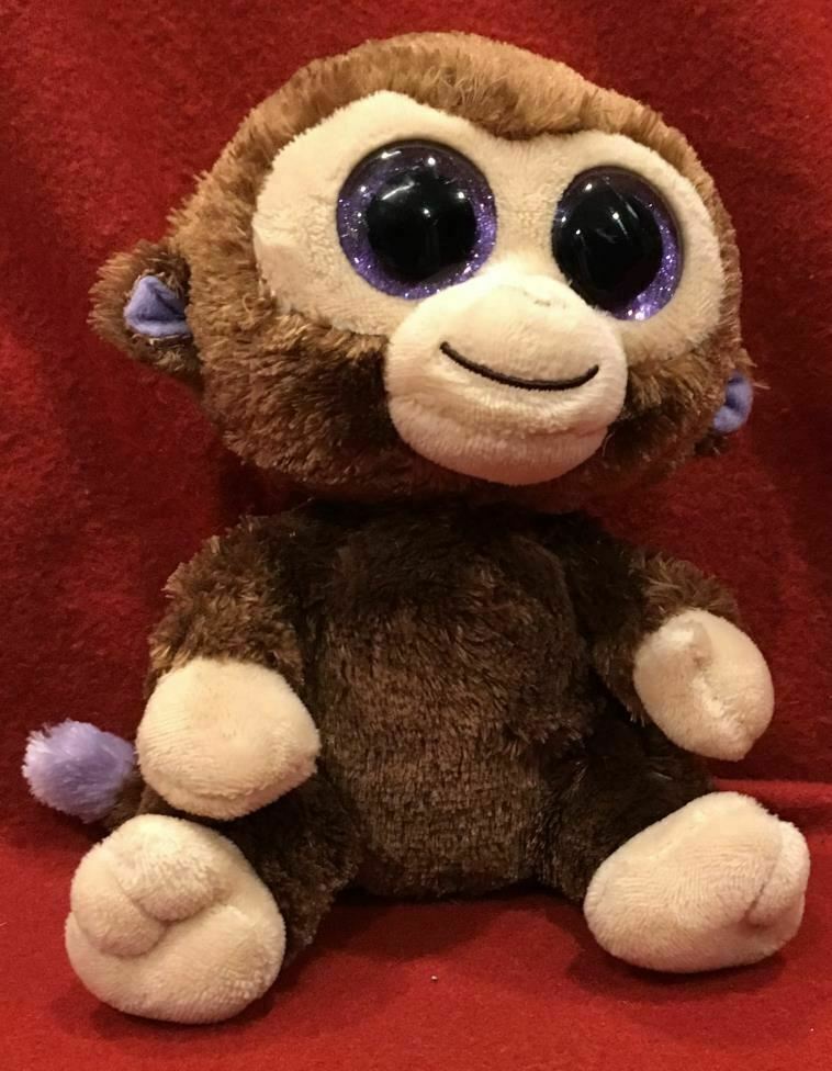 Ty Beanie Babies Boos Coconut Monkey Glitter Purple Eyes Retired 2012 ...