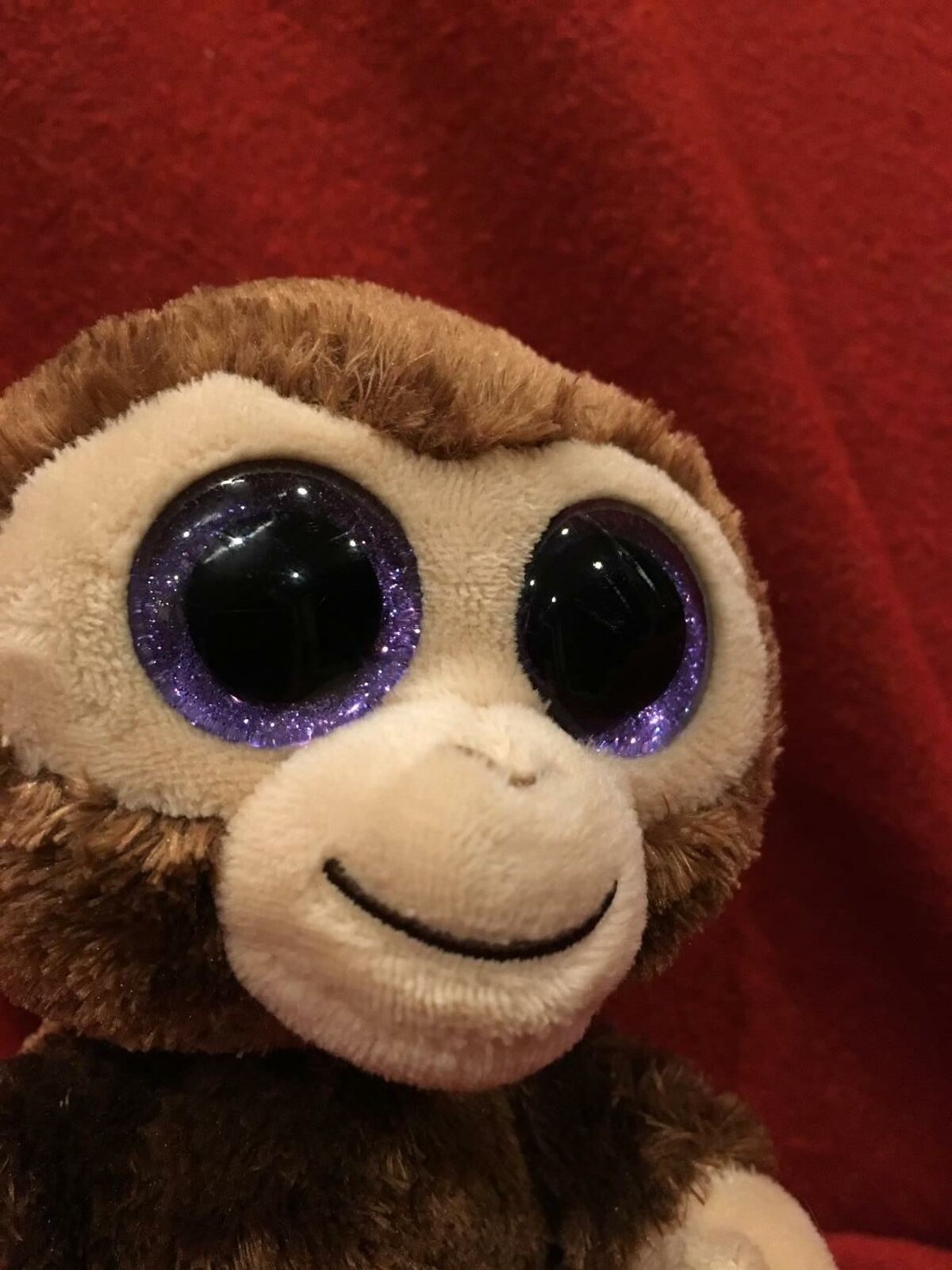Ty Beanie Babies Boos Coconut Monkey Glitter Purple Eyes Retired 2012 ...