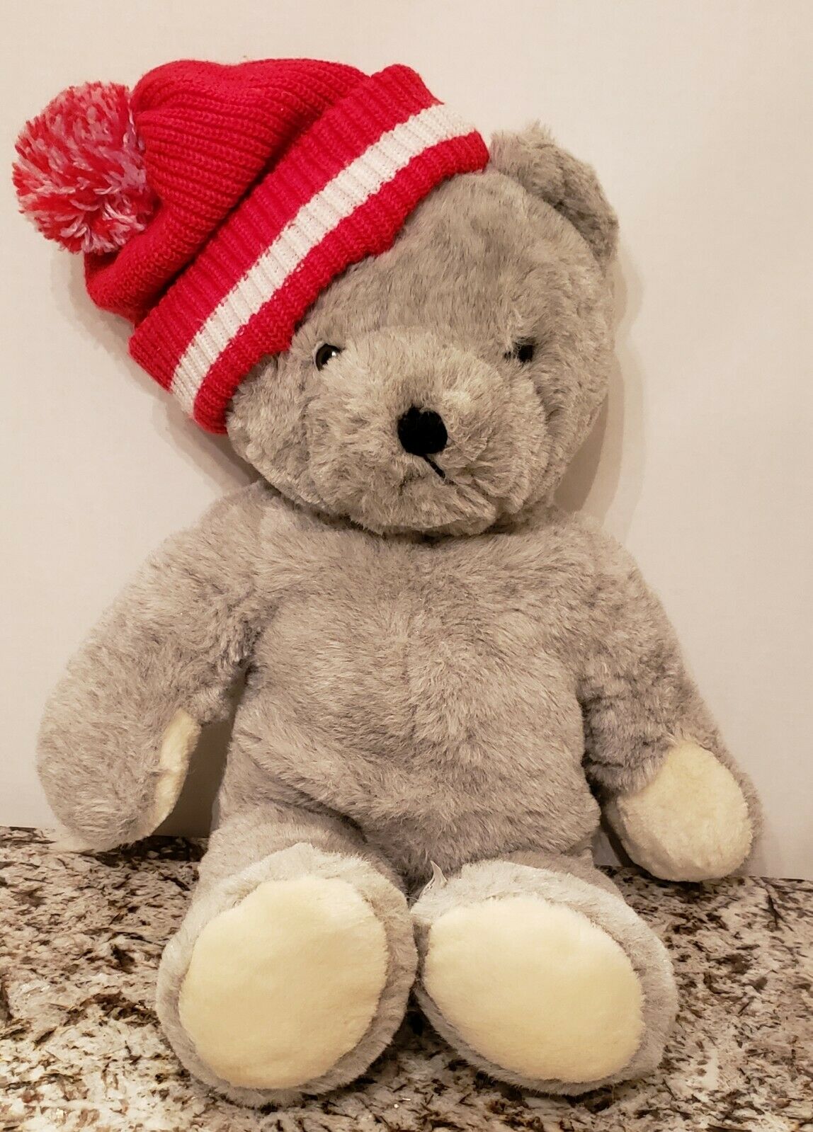 22 " VINTAGE 1984 CHRISTMAS AMC CHOSUN GRAY TEDDY BEAR STUFFED ANIMAL ...