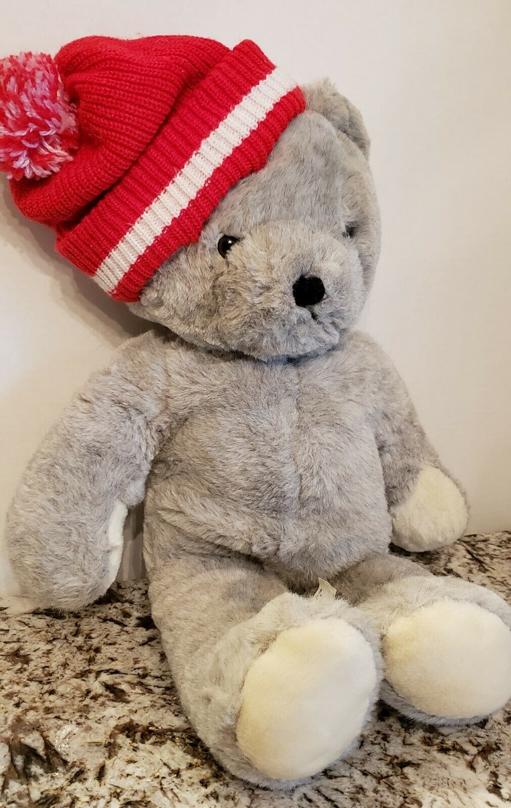 22 " VINTAGE 1984 CHRISTMAS AMC CHOSUN GRAY TEDDY BEAR STUFFED ANIMAL ...