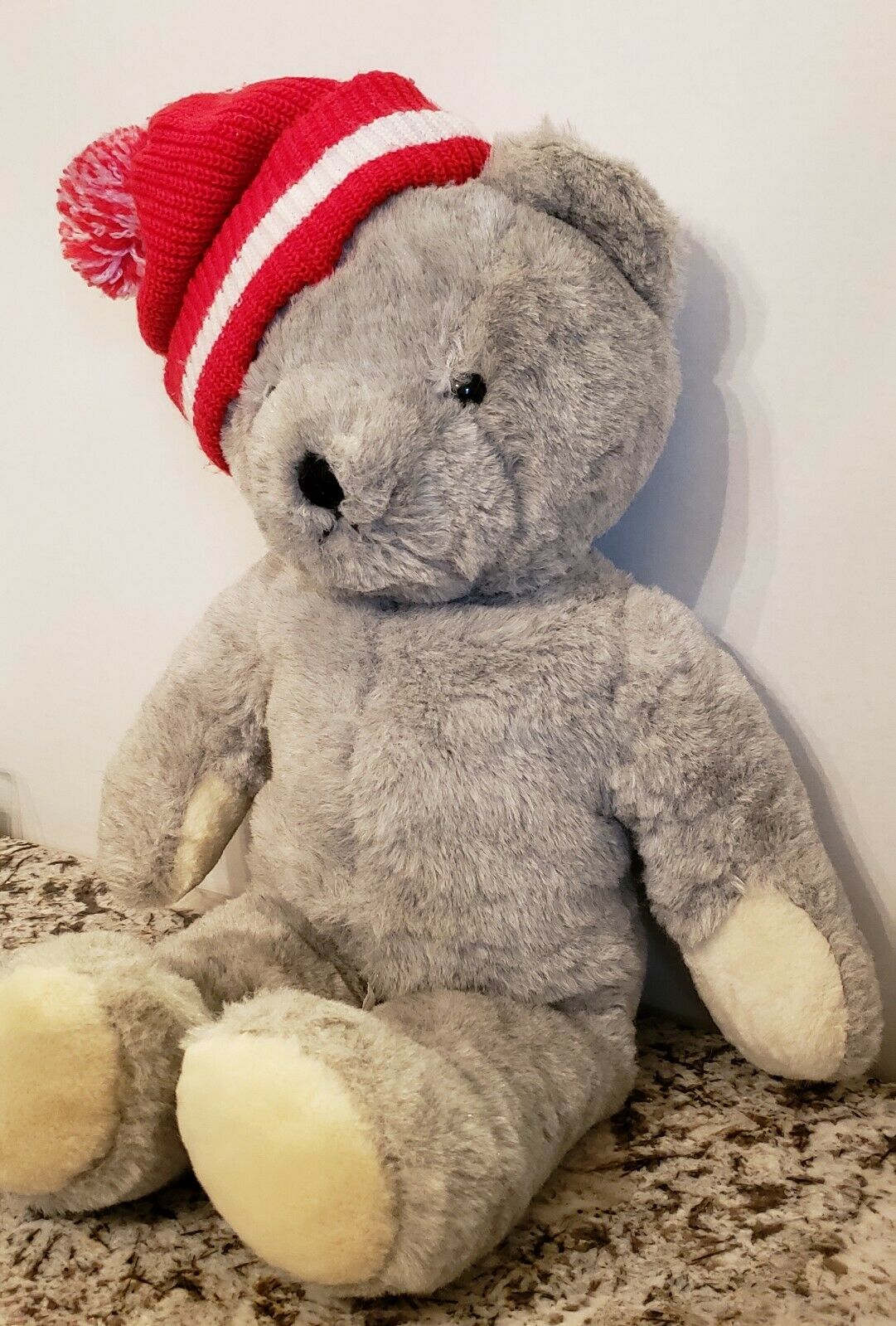 22 " VINTAGE 1984 CHRISTMAS AMC CHOSUN GRAY TEDDY BEAR STUFFED ANIMAL ...