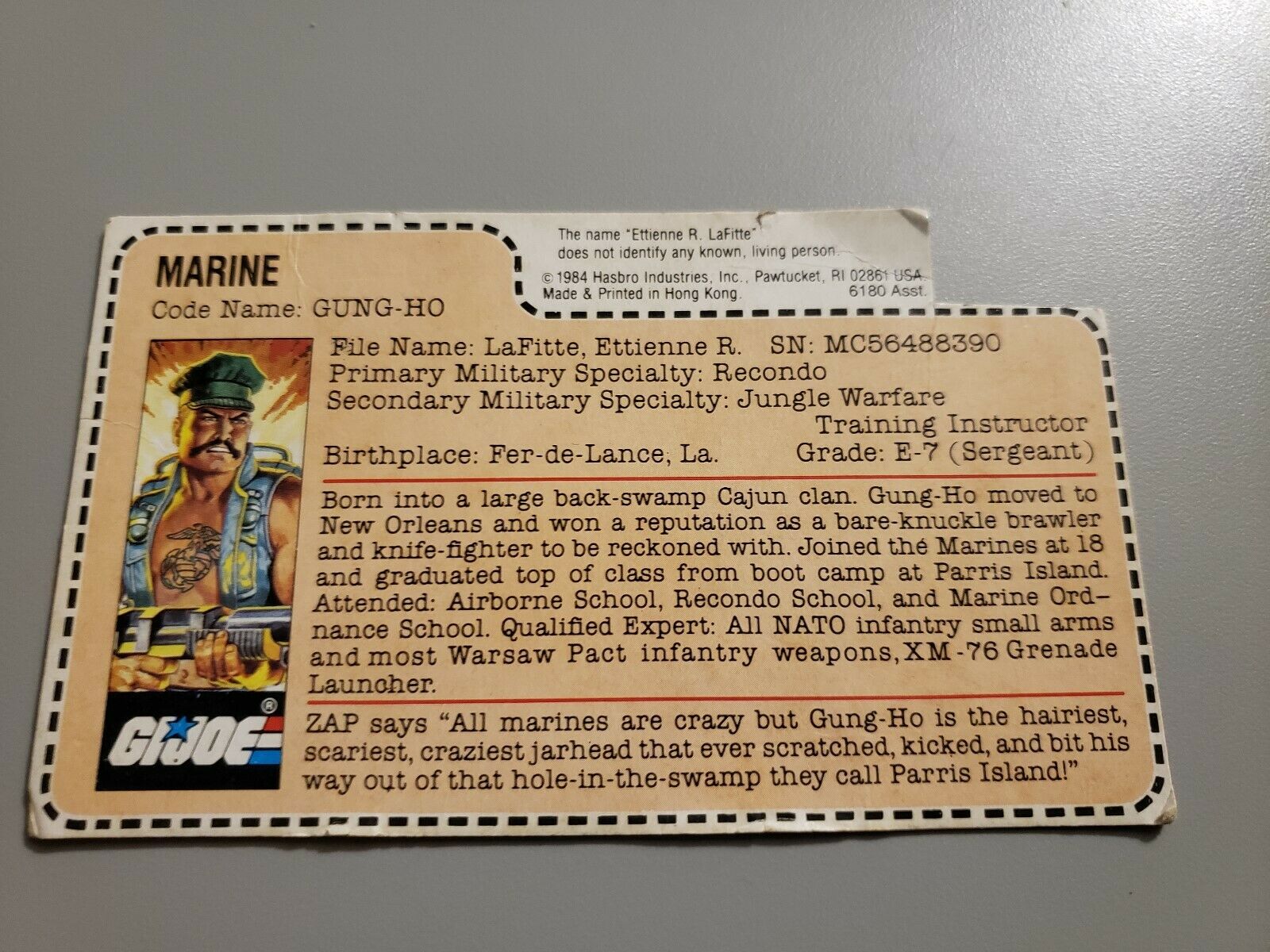 Vintage GI Joe Gung - Ho 1984 100 Complete With File Card Red Back ...