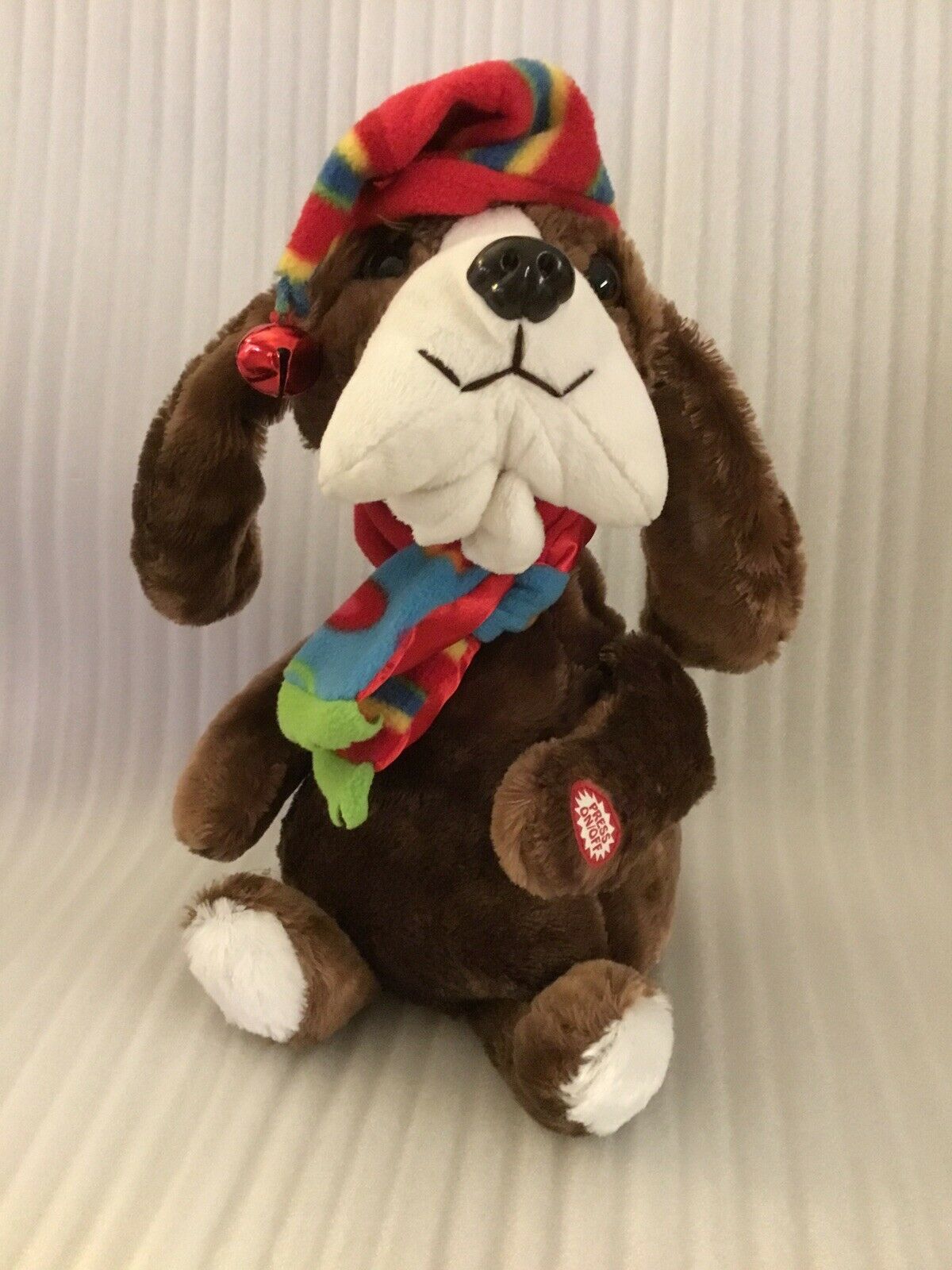 Dan Dee 10” Christmas Animated Dog Light Up Cheeks Sings 4 Songs Plush ...