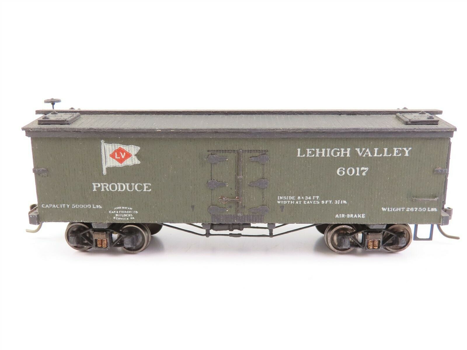 HO Scale Wood Central Valley LV Lehigh Valley Produce 36 ' Truss Reefer ...