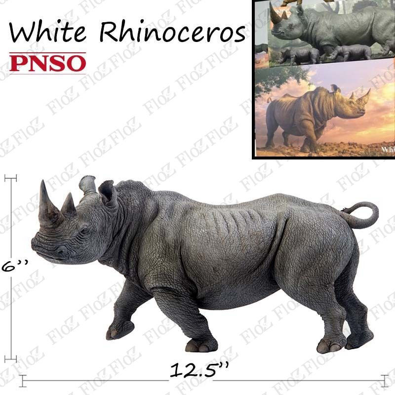 PNSO White Rhino Rhinoceros Wildlife Scientific Art Realistic Large ...