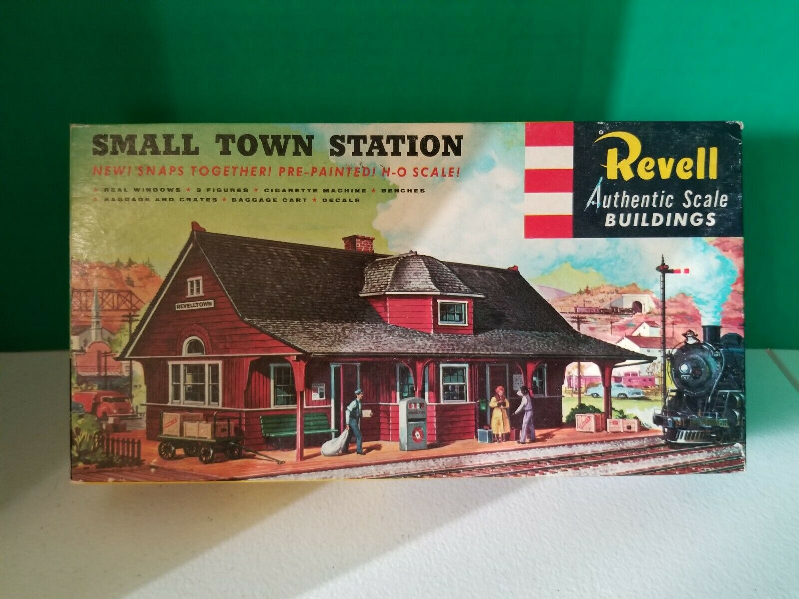 1958 Revell SMALL TOWN STATION Kit T - 9001 HO Scale Kit | #21895318