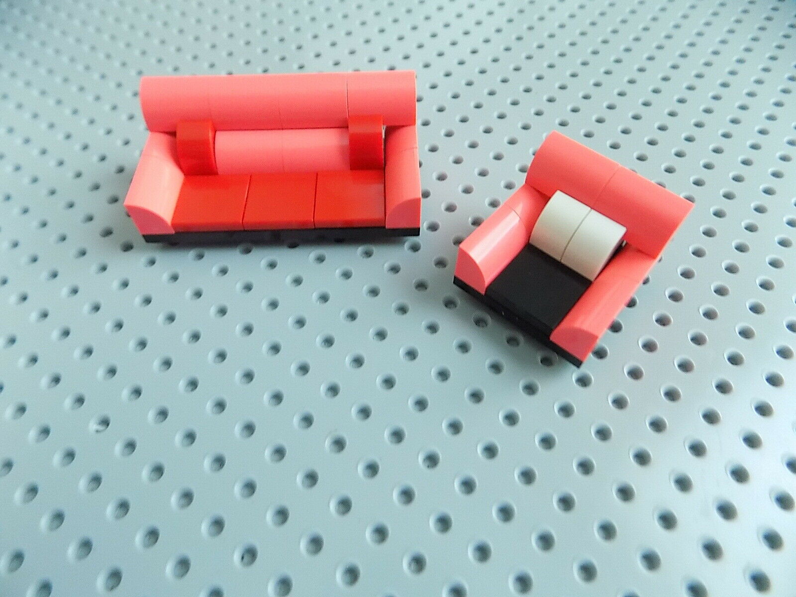 Lego 1 Chair And 1 Sofa/Couch Minifigure Accessory Modular Home ...
