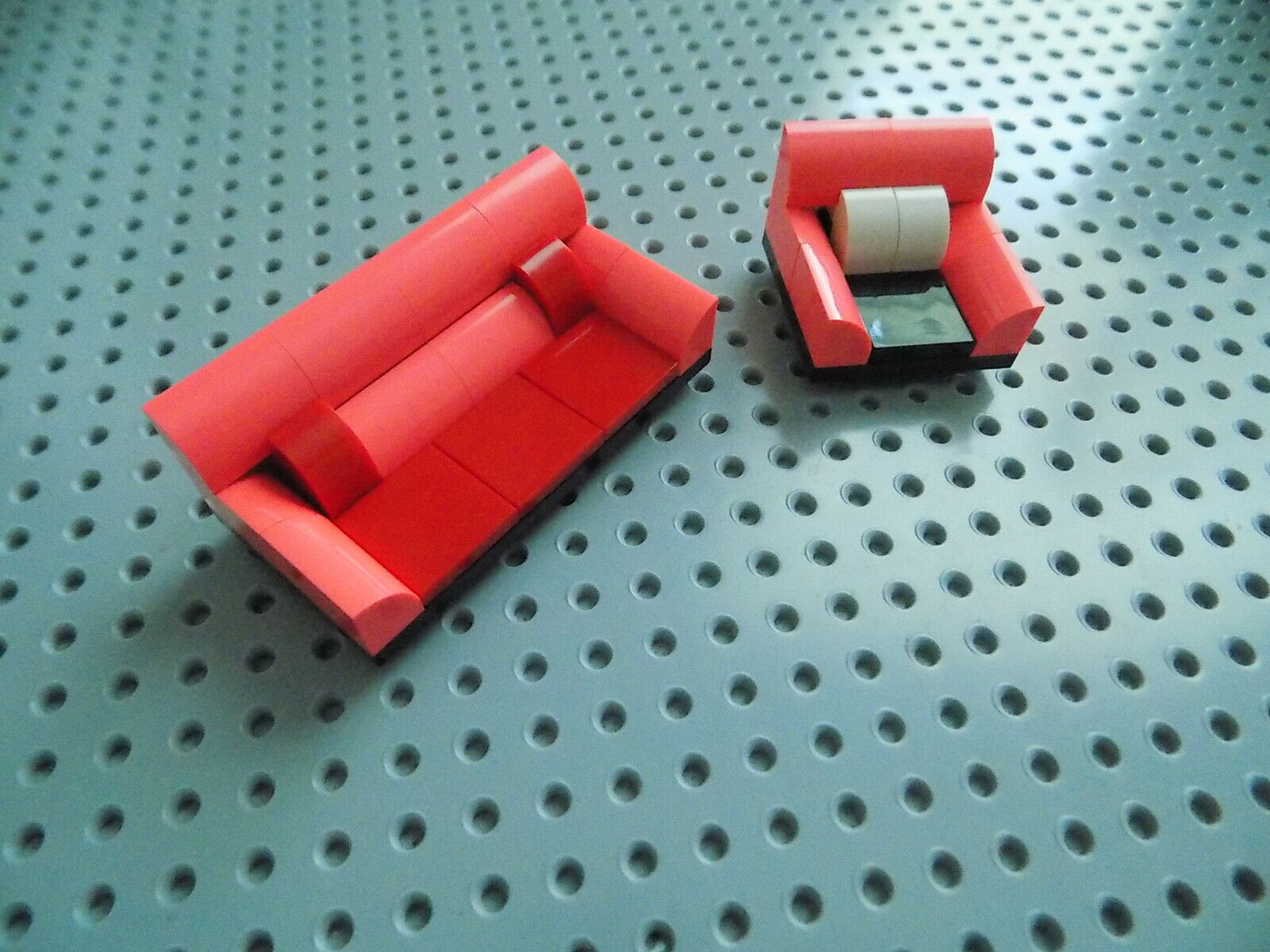Lego 1 Chair And 1 Sofa/Couch Minifigure Accessory Modular Home ...