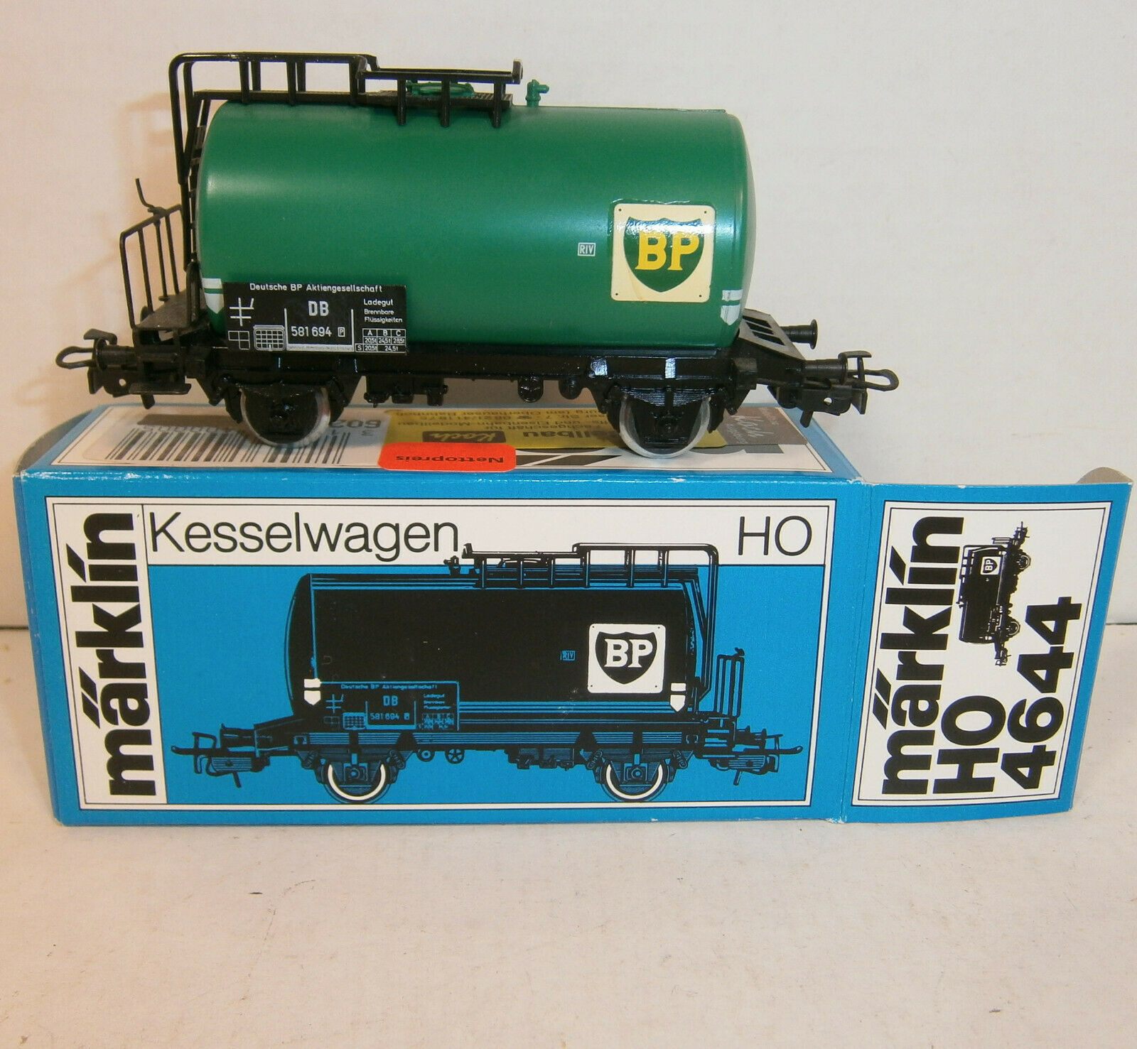 Marklin HO Scale 4644 German Railroad (DB) BP Kesselwagen (Tank Car ...