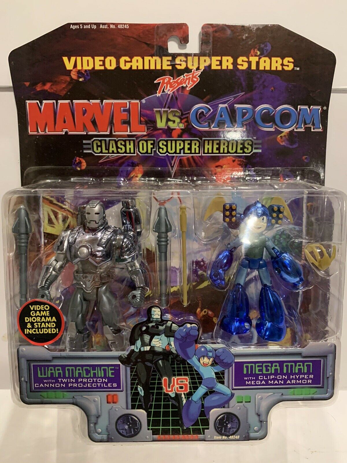 Toy Biz Marvel Vs Capcom War Machine Vs Mega Man 1999 Vintage Rare Iron ...