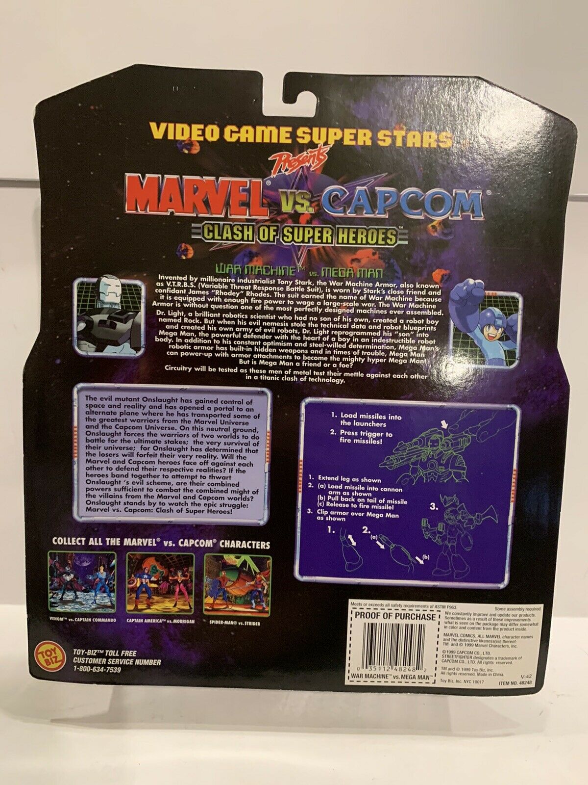 Toy Biz Marvel Vs Capcom War Machine Vs Mega Man 1999 Vintage Rare Iron ...
