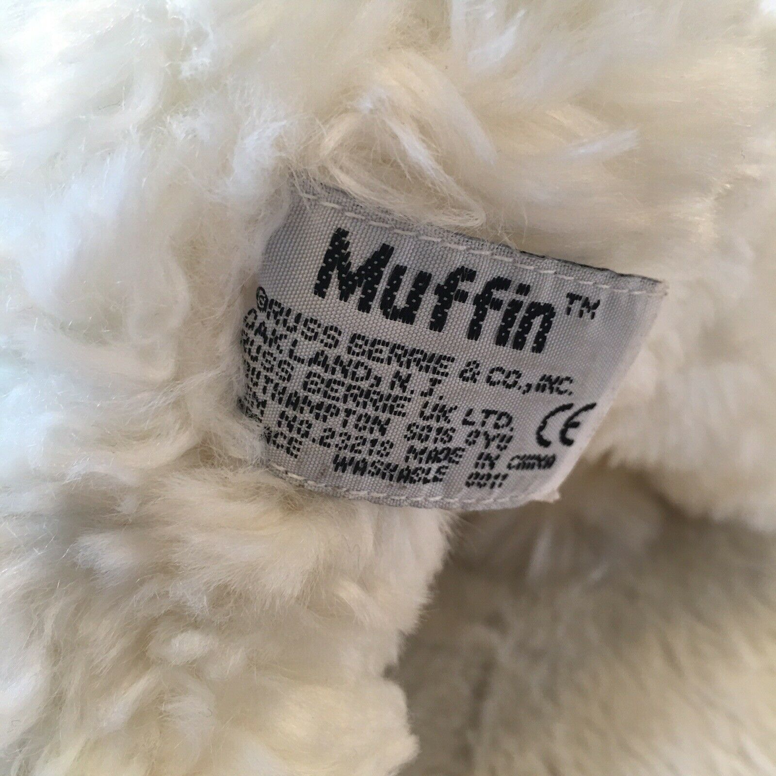 Russ Berrie Dog Plush Puppy Muffin Jr White Bichon Frise Stuffed Animal ...