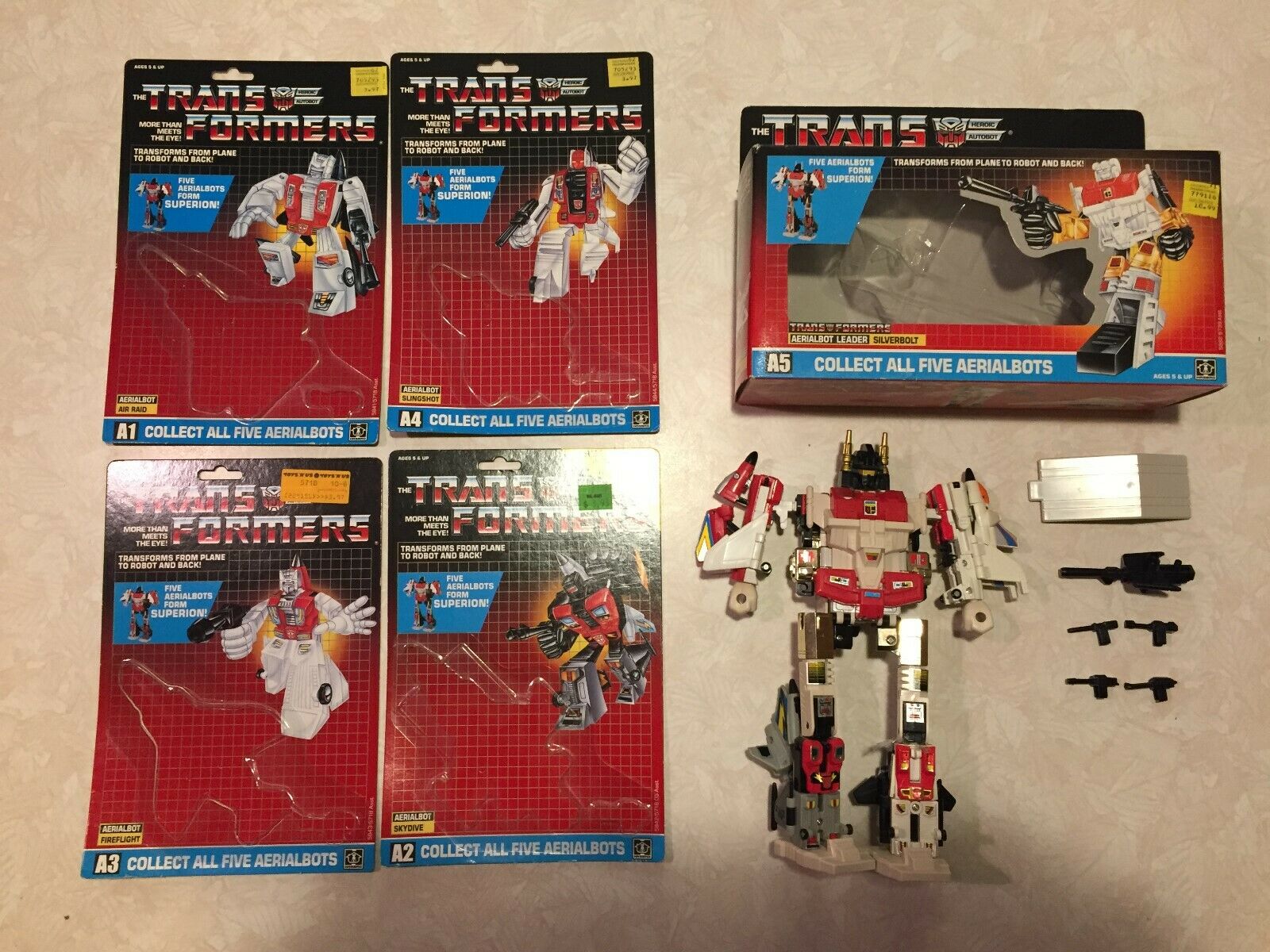 Transformers G1 Superion Aeriolbots W/ Silverbolt Box And Cards Vintage ...